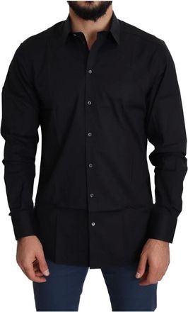 Dolce & Gabbana Homme, Chemises, Noir, Taille: XS Chemise habill&eacute;e &agrave; manches longues et col