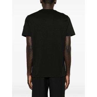 Moncler Logo-Embroidered Cotton T-Shirt - Black