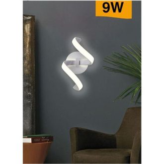 Trade Shop Trade Shop Traesio - Trade Shop - led Wandleuchte 9 Watt Spirale Curve nat&uuml;rliches Licht kalt warm E58 wei&szlig;