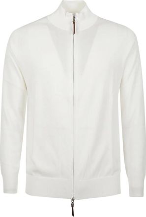 Ballantyne Homme, Pulls, Blanc, Taille: L Plain Full Zip Cardigan