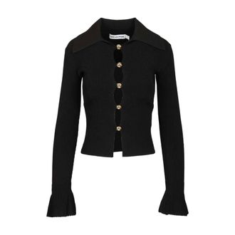 Self Portrait Femme, Pulls, Noir, Taille: 38 FR Cardigan Orn&eacute; de Boutons