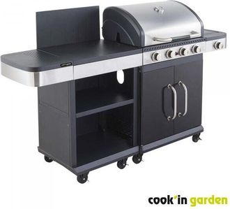 COOK IN GARDEN Cookin Garden - Barbecue gaz fidgi 4 + desserte