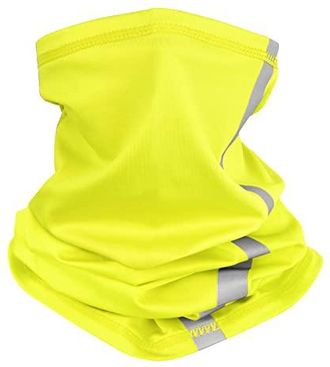 MÜKA Cache-cou de sécurité à rayures réfléchissantes Foulard bandana pour moto activités de plein air et travail