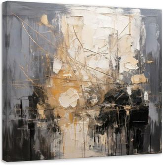 Artgeist Tableau d&eacute;co Abstraction Technique Impasto Gris 60x60
