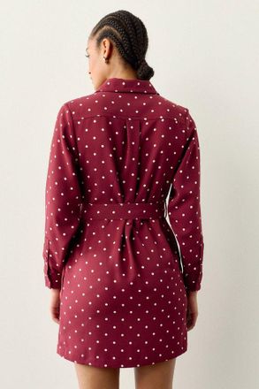 Next Minikleid Mini-Hemdkleid mit langen &Auml;rmeln und Taillenband (1-tlg)