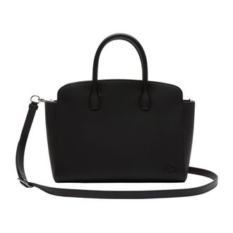 Lacoste Femme, Sacs, Noir, Taille: ONE Size Sac &agrave; main en toile dinspiration tennis