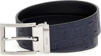 Guess Homme, Accessoires, Bleu, Taille: M Faux Leather Belt with Logo Buckle