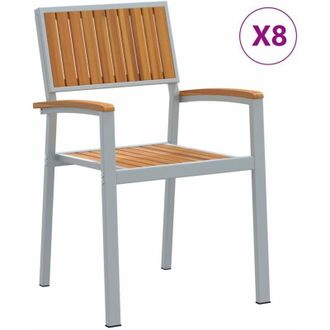 vidaXL Gartenstuhl 8 pcs Braun 56 x 57 x 87cm Massivholz Akazie Vidaxl