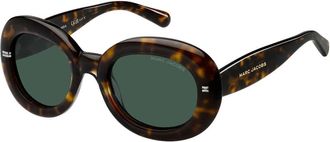 Marc Jacobs Marc jac sun Vintage Oversize-Oval-Sonnenbrille mit gr&uuml;nen Gl&auml;sern in Braun