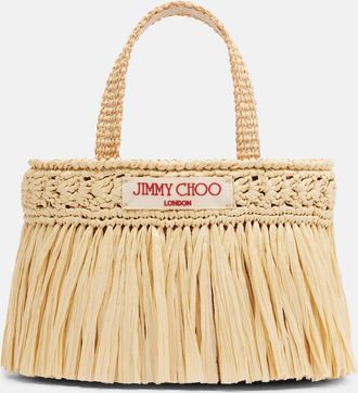 Jimmy Choo London Tote Bag Beach Mini aus Raffiabast