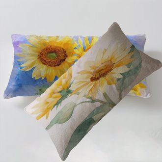 Generic Kissenbezug 70x90cm Gebranntes Orange Kissenbez&uuml;ge Blumen Kissenbez&uuml;ge Pillow Cover Dekokissen Samt 2er set Beidseitig Bedruckt Weich Bequem Waschbar 