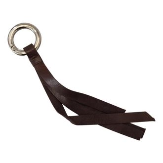 Costume National Brauner Leder Schl&uuml;sselanh&auml;nger mit Messingakzenten - - Accessories - Damen - Braun - ONE SIZE