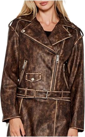 Guess Femme, Vestes, Brun, Taille: 40 FR Charlene Oversize Biker