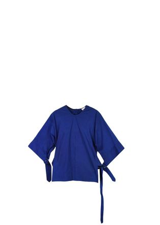 Victoria Beckham Klein Blue Cotton Top Size XS