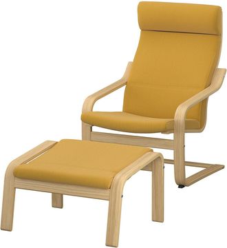 IKEA PO&Auml;NG Sessel und Hocker