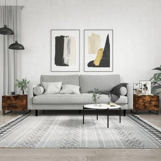 vidaXL Vidaxl - Couchtische 2 Stk. R&auml;uchereiche 50x50x40 cm Holzwerkstoff