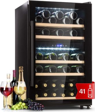 Klarstein Klarstein - Weink&uuml;hlschrank, Getr&auml;nkek&uuml;hlschrank Schmal, 2 Zonen K&uuml;hlschrank mit Glast&uuml;r, Getr&auml;nkek&uuml;hlschr&auml;nke Freistehend, Weink&uuml;hlschrank Klein