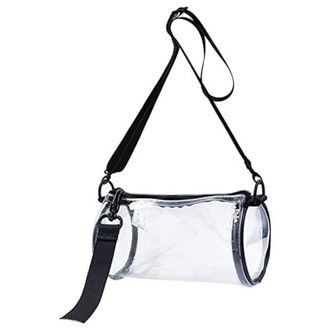 Generico Sacs &agrave; bandouli&egrave;re de stade pour femme, sac &agrave; cylindre en PVC &agrave; la mode approuv&eacute; pour les &eacute;v&eacute;nements, sac &agrave; bandouli&egrave;re tendance pour hommes et femmes