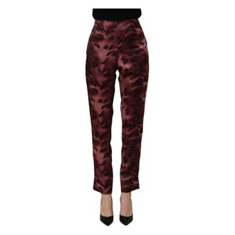 Bencivenga Hoch taillierte gemusterte gerade Hosen - - Trousers - Damen - Rot - 2XL