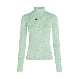 Karl Lagerfeld Karl Lagerfeld Jeans, Pull En Maille À Col Montant Pour Femme, Coupe Classique, Bleu, M