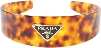 Prada Femme, Pre-owned, Brun, Taille: ONE Size Serre-t&ecirc;te avec logo triangle Pre-owned