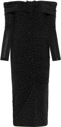 Nissa Midikleid mit Kristallen - Schwarz