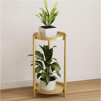 Generic Rund Pflanzenst&auml;nder Metall, 2 Etagen Blumenst&auml;nder Indoor Outdoor, Pflanzenregal F&uuml;r Balkon Garten Wohnzimmer,Multi Pflanzk&uuml;belhalter F&uuml;r Drau&szlig;en,bis