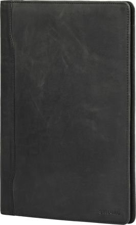 STILORD Kaden Schmale Dokumentenmappe A4 Leder-Mappe Gro&szlig; Konferenzmappe Vintage Echtleder Aktenmappe f&uuml;r Meeting B&uuml;ro Business mit 2 Kartenf&auml;chern und 4 Stif