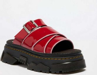Dr. Martens Mattison Slide Soft LackLeder Sandalen in Rot, Gr&ouml;&szlig;e: 36