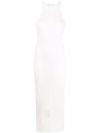 Off-white robe Meteor &agrave; design sans manches - Blanc