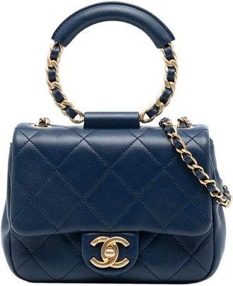 Chanel Hobo Bags - Mini Quilted Lambskin In The Loop Flap - Gr. unisize - in Blau - f&uuml;r Damen