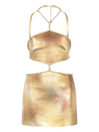 Roberto Cavalli Minikleid mit Cut-Out - Gold