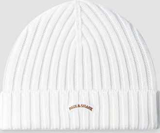 Paul & Shark Strickmütze aus Schurwolle mit Label-Aufnäher in