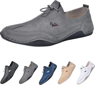 Generic Chaussures orthop&eacute;diques pour homme faites &agrave; la main plates et d&eacute;contract&eacute;es en daim - Baskets l&eacute;g&egrave;res et antid&eacute;rapantes - Chaussures de conduite conf