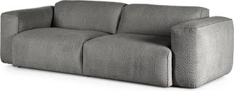 Studio Copenhagen home24 3-Sitzer Sofa Grau/Grau Teddy-Boucl&eacute; Stoff Bony 251 x 71 x 102cm Modern