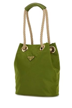 Prada Womens Green Re-Nylon Prada Mariner Bucket Bag Edera Recycledpolyamide-Calfleather Borse A Secchiello