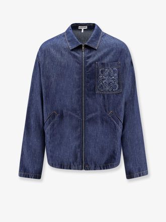 Loewe Blue denim jacket with embroidered Anagram logo - LOEWE - gender_Man