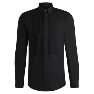 HUGO BOSS Hemd f&uuml;r Herren, Mit Falten (Schwarz)
