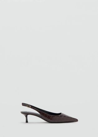 Mango Chaussures talon effet croco bordeaux - Femme - 35 - MANGO