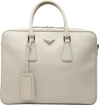 Prada 2013-2025 Saffiano business bag - Wei&szlig;
