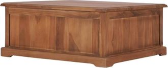 Generic Couchtisch aus Massivem Teakholz, 68 X 68 X 30 cm, mit 4 Schubladen, Tisch Im Kolonialstil für Wohnzimmer, Beistelltisch, Beistelltisch