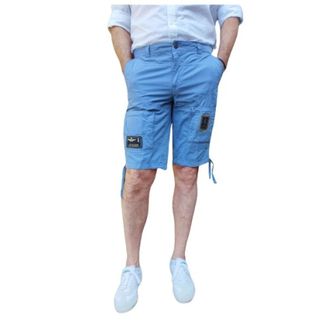 Aeronautica Anti-G Bermuda aus Baumwolle mit Aeronautica Militare Patches - - Shorts - Herren - Blau - L