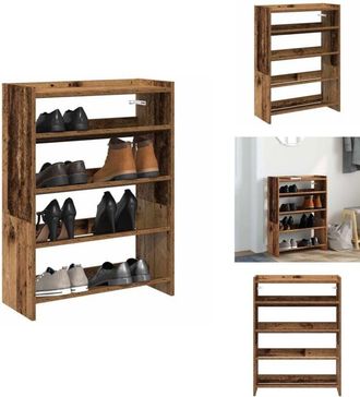 vidaXL Vidaxl - Schuhregal Altholz-Optik 60x25x81 cm Holzwerkstoff - Schuhregal - Schuhregale - Schuhschrank - Schuhe Aufbewahrung