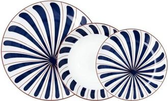 Bidasoa Oceanika Porzellangeschirr, 18-teilig, f&uuml;r 6 Personen, mikrowellengeeignet, stapelbar