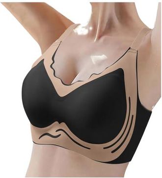 Generic Brassi&egrave;re Femme avec Bonnet Complet Fermeture Devant avec Maintien Souple Soutien Gorge Grande Taille sans Armature Anti Affaissement Classiques Brale