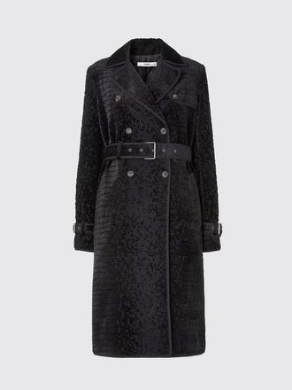 Fendi Manteau crois&eacute; en velours de soie &agrave; imprim&eacute; animalier