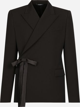 Dolce & Gabbana Zweireihige Jacke Aus Wolle - Mann Anz&uuml;ge Und Blazer Schwarz Wolle 50
