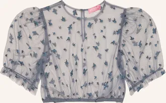 Kr&uuml;ger Kr&uuml;ger Dirndlbluse Arla Aus Mesh blau