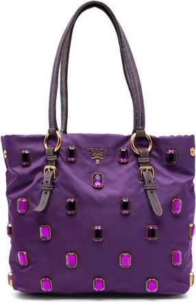 Prada Shopper - Tessuto Pietre Jeweled Tote - Gr. unisize - in Orange - f&uuml;r Damen