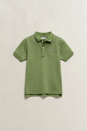 GANT Kinder Shield Piqu&eacute; Poloshirt (110/116) HERB Gr&uuml;n